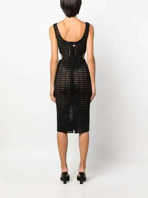 GENNY Cut-out Midi Dress - Black