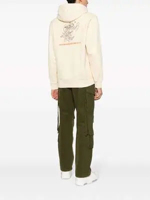 PALMES Slogan-print Cotton Hoodie - Neutrals