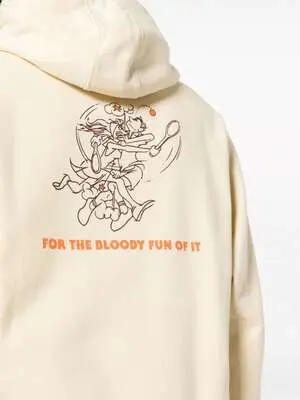 PALMES Slogan-print Cotton Hoodie - Neutrals