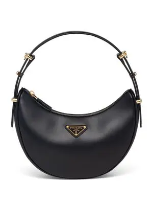 Prada Arqué Leather Shoulder Bag - Black