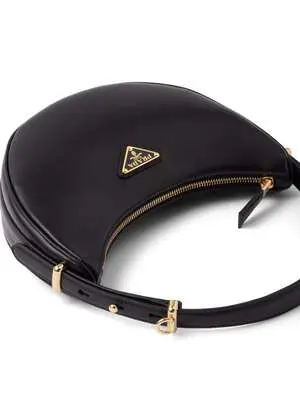 Prada Arqué Leather Shoulder Bag - Black