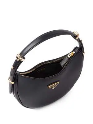 Prada Arqué Leather Shoulder Bag - Black
