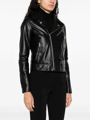 Philipp Plein Crystal-embellished Leather Biker Jacket