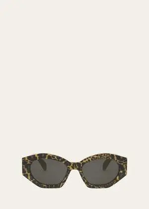 Celine Triomphe Acetate Oval Sunglasses Light Brown Other
