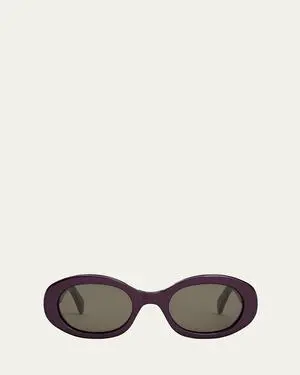 Celine Triomphe Acetate Oval Sunglasses Ylwo/brn