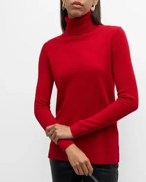 Neiman Marcus Turtleneck Top - Red