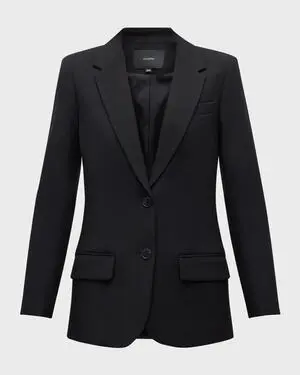 JOSEPH Jackie Single-breasted Stretch Wool Blazer - Black