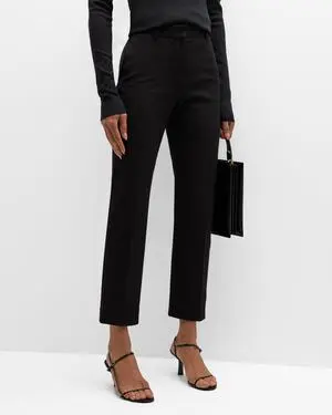 JOSEPH Coleman Cropped Gabardine Pants - Black
