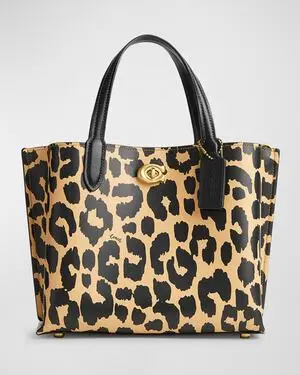 COACH Willow 24 Leopard-print Tote Bag