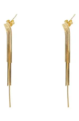 Argento Vivo Snake Chain Fringe Drop Earrings - Gold