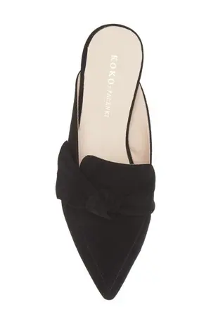 KOKO + PALENKI Quantum Pointed Toe Mule - Black Suede