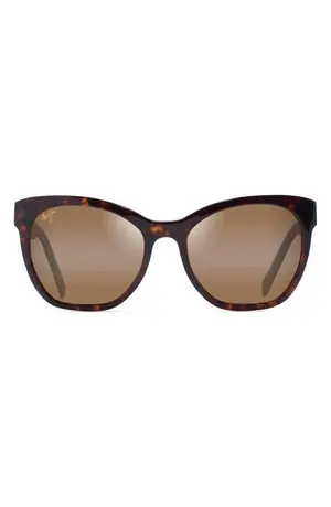 Maui Jim Alulu 56mm Polarized Cat Eye Sunglasses - Brown