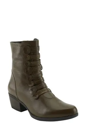 SPRING STEP SHOES Garibaldi Ankle Booties - Olive Green