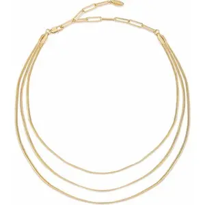 Ettika Triple Layered Flex Necklace - Gold