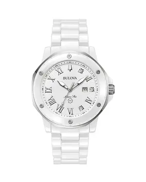 Bulova Marine Star Watch, 36mm - White