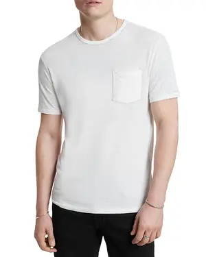 John Varvatos Bond Burnout Pocket Tee Salt