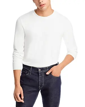 Theory Essential Tee Long Sleeve In Anemone Milano Ivory