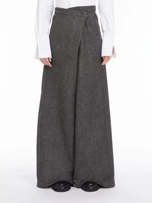 Max Mara Wide Trousers In Patterned Wool