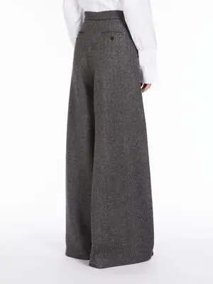 Max Mara Wide Trousers In Patterned Wool