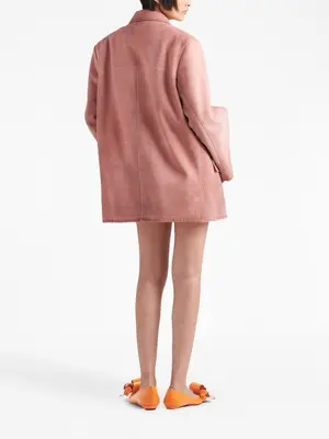 Prada Single-breasted Suede Blazer - Pink