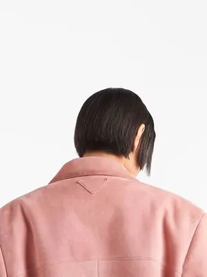 Prada Single-breasted Suede Blazer - Pink