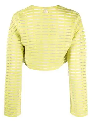 GENNY Cropped Knit Top With Gusset Detail