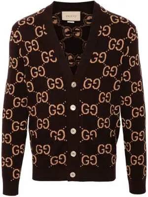 Gucci Gg-jacquard Wool Cardigan