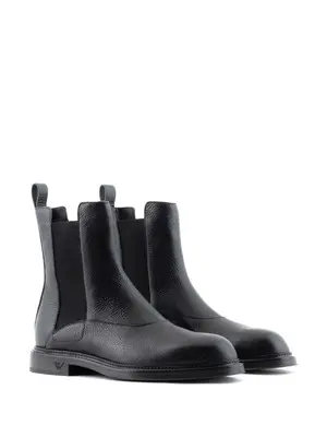 Emporio Armani Grained Leather Ankle Boots