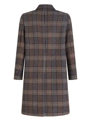 Etro Plaid Check Pattern Coat - Brown
