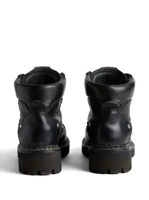 Dsquared2 Leather Hiking Boots - Black