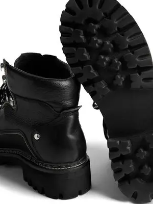 Dsquared2 Leather Hiking Boots - Black