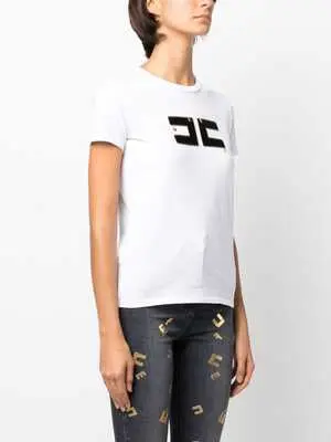 Elisabetta Franchi Logo Charm Cotton T-shirt