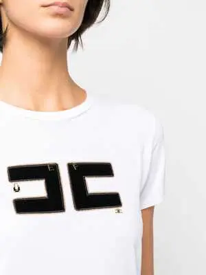 Elisabetta Franchi Logo Charm Cotton T-shirt