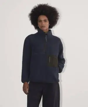Everlane Renew Fleece Half-zip Pullover - Navy