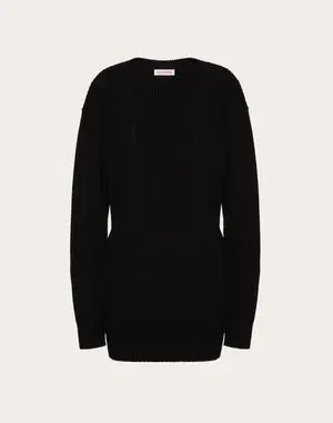 Valentino Garavani Valentino Cashmere Jumper With Mohair Ruffle Detail Black