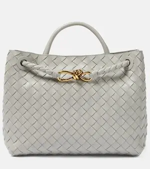 Bottega Veneta Bottega Veneta Andiamo Medium Leather Tote Bag Grey