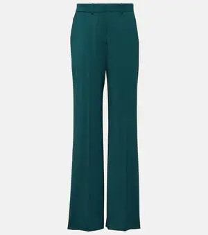 JOSEPH Morissey Mid-rise Straight Wool Pants - Green