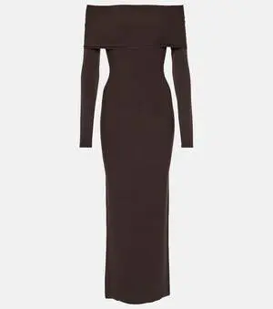 Alaïa Off-shoulder Jersey Midi Dress