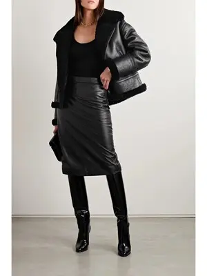NILI LOTAN Barthelemy Paneled Shearling Jacket