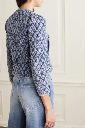 MARANT ETOILE Deliona Quilted Cotton-chambray Jacket - Blue