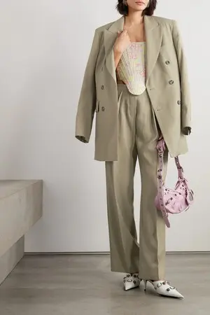 Acne Studios Double-breasted Herringbone-jacquard Blazer