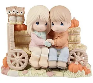 PRECIOUS MOMENTS Ltd Ed Couple On Hayride Figur Ine - One-color