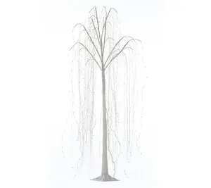 LUXEN HOME Luxenhome Lighted 5.9ft White Artificial Willow Tree Decorati - One-color
