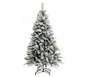 LUXEN HOME Luxenhome 6' Pre-lit Artificial Snow-flocked Ch Ristmas Tree - One-color