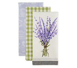 DESIGN IMPORTS Lavender Bouquet Set Of 3 Kitche N Towels - One-color