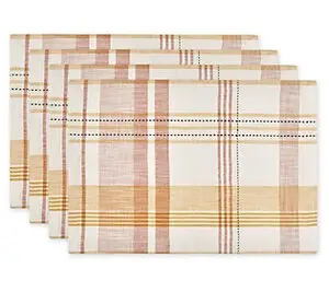 DESIGN IMPORTS Veranda Plaid Placemat Set Of 4 - One-color