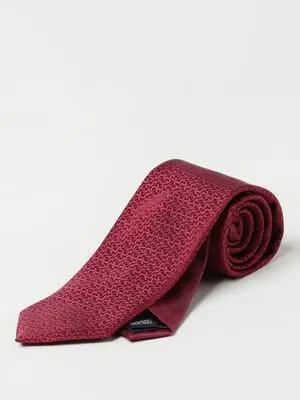 Michael Kors Michael Kors Jacquard Monogram Silk Neck Tie Cherry