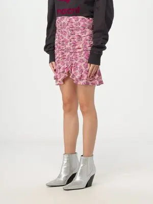 Isabel Marant Étoile Stretch Silk Ruffled Skirt - Fuchsia