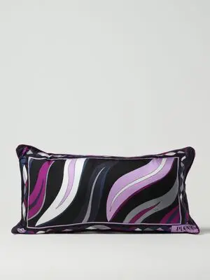 Emilio Pucci Cushion In Printed Silk - Black