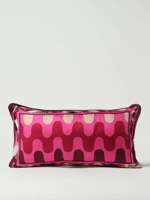 Emilio Pucci Cushion In Printed Silk - Pink